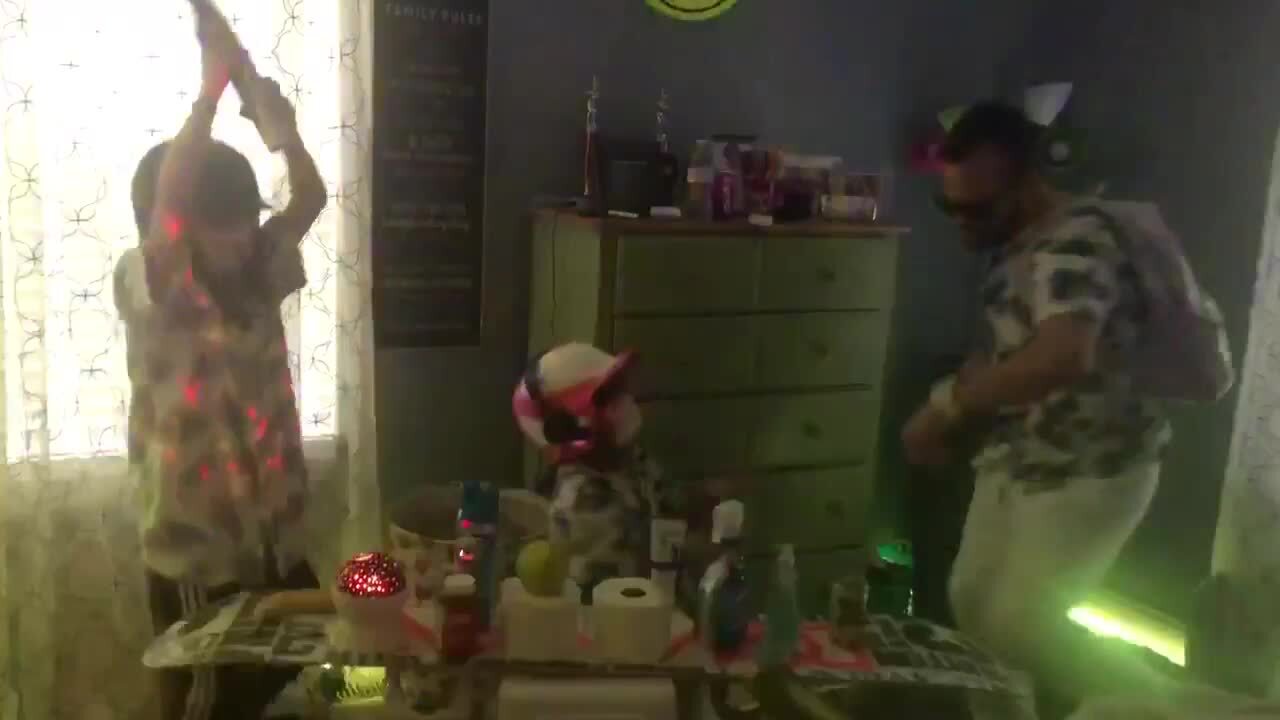 Dad and Kids Enjoy Rave Party at Home | Jukin Licensing