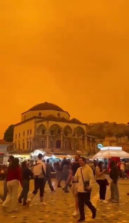 Saharan Dust Storm Fills Athens, Greece, With Thick Orange Mist | Jukin ...