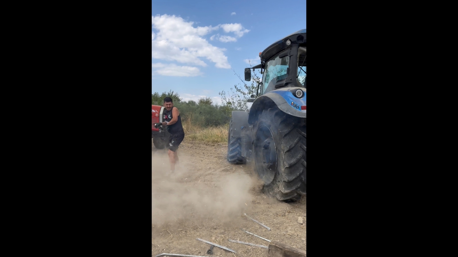 Tractor Tire Explodes Unexpectedly When Man Tries to Pop It Back on ...
