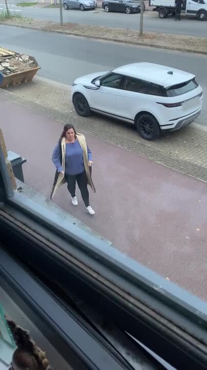 Man Pranks Woman by Screaming Behind Bin as She Throws Trash in It ...