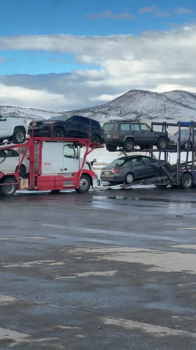 Car Loaded Truck Collides Into Another Car Loaded Truck | Jukin Licensing