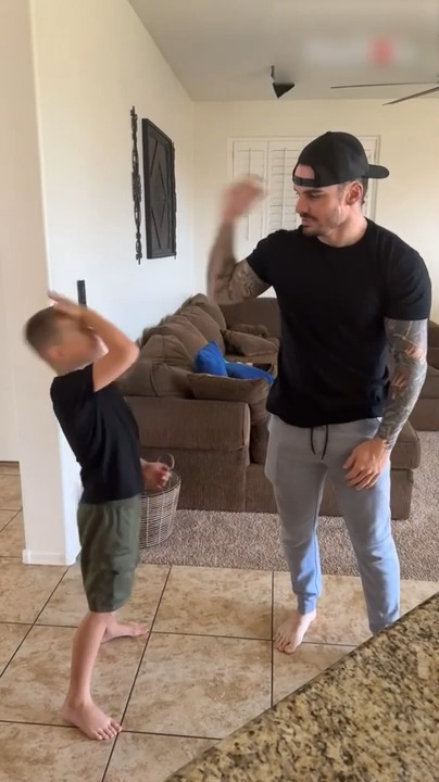 Little Boy Slaps Himself After Dad Pranks Him | Jukin Licensing
