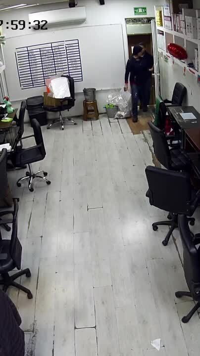 Security Camera Records Man Tripping Over Loose Wooden Board and ...