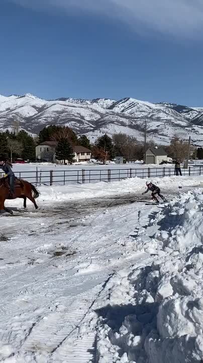 Skijoring Practice in Utah! | Jukin Licensing