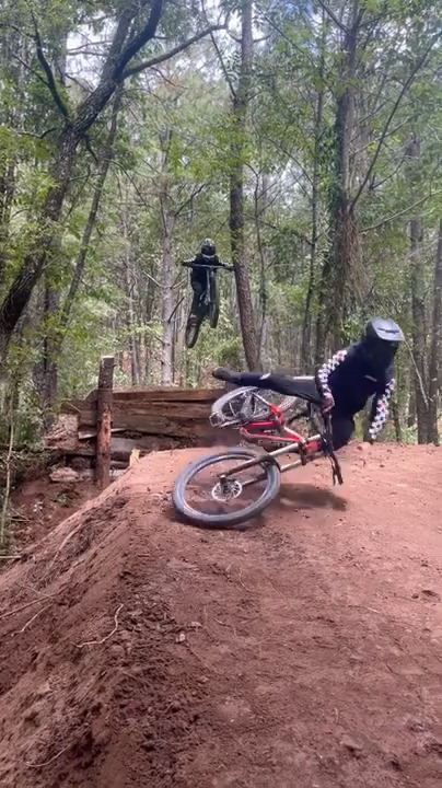 MTB Rider Falls After Attempting Finish Line Jump During Training ...